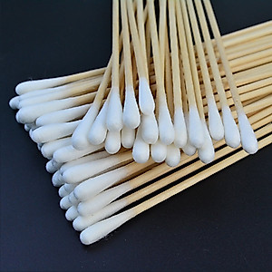 500 Pcs Swabs Cotton Sticks, Bantoye 6 Inches Cleaning Sterile Sticks with Wooden Handle for Wound Makeup Clean, Removal Residue