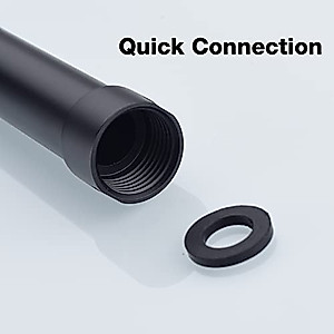 Matte Black Shower Arm Extension 4 Inch Arm Mount Extender for Rainfall Shower Head Combo, High Flow Female to Male 1/2 Inch Shower Pipe