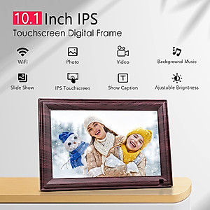 Digital Photo Frame, Canupdog IPS Touch Screen Digital Picture Frame,16GB Storage Motion Sensor Auto-Rotate Electronic FrameShare Photos via Frameo APP