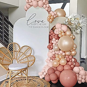 Retro Blush Pink Balloon Arch Kit-Dusty Pink Cream Peach White Sand Balloon Garland,Boho Pastel Pink Balloons Party Decorations for Girl's Baby Shower,Kid's Birthday Party,Wedding Bridal 109PCS