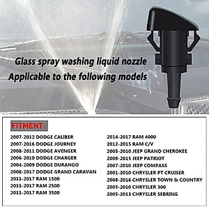 Windshield Washer Nozzles Hose Kit,Hose Connectors,Windshield Washer Spray Nozzle and Gaskets,Compatible with Dodge,Ram,Chrysler (Windshield Washer Nozzles Kit&Blue Removal Tool)