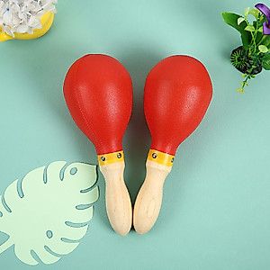 Maracas, Large Size 10 Inch, Rumba Shaker Rattle Hand Percussion Musical Instrument for Adults Kids, Red, Set of 2