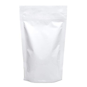 100 Pack 1 oz White Child Resistant 6"x10"x2.5" Stand Up Pouch Smell Proof Bags