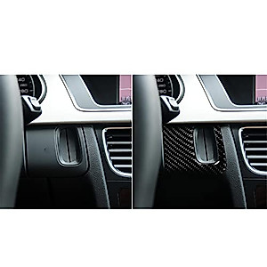 miusani Carbon Fiber Interior Sticker Decoration Trim Cover Decals Compatible with Audi A4 B8 A5 Q5 Accessories RT06 (Engine Start Keyhole Switch)