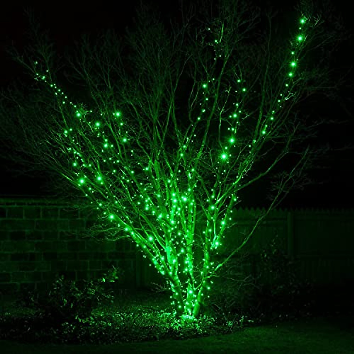 mafiti Solar String Lights Outdoor 40ft Solar Powered String Lights Outdoor Decorative Halloween Lights Outdoor for Patio Yard Garden Tree Christmas Wedding Party Power Saving (Green-1pcs)