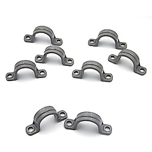 ISPINNER 12pcs 1/2 Inch PVC Pipe Straps, 2 Holes Plastic Conduit Strap for PVC Pipes, Conduit and Cables, UL Listed