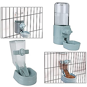 ZHUHW Puppy Cats Rabbit Food Container Dispenser Bowl Automatic Cage Hanging Feeder Pet Water Bottle Dogs Drinking Fountain