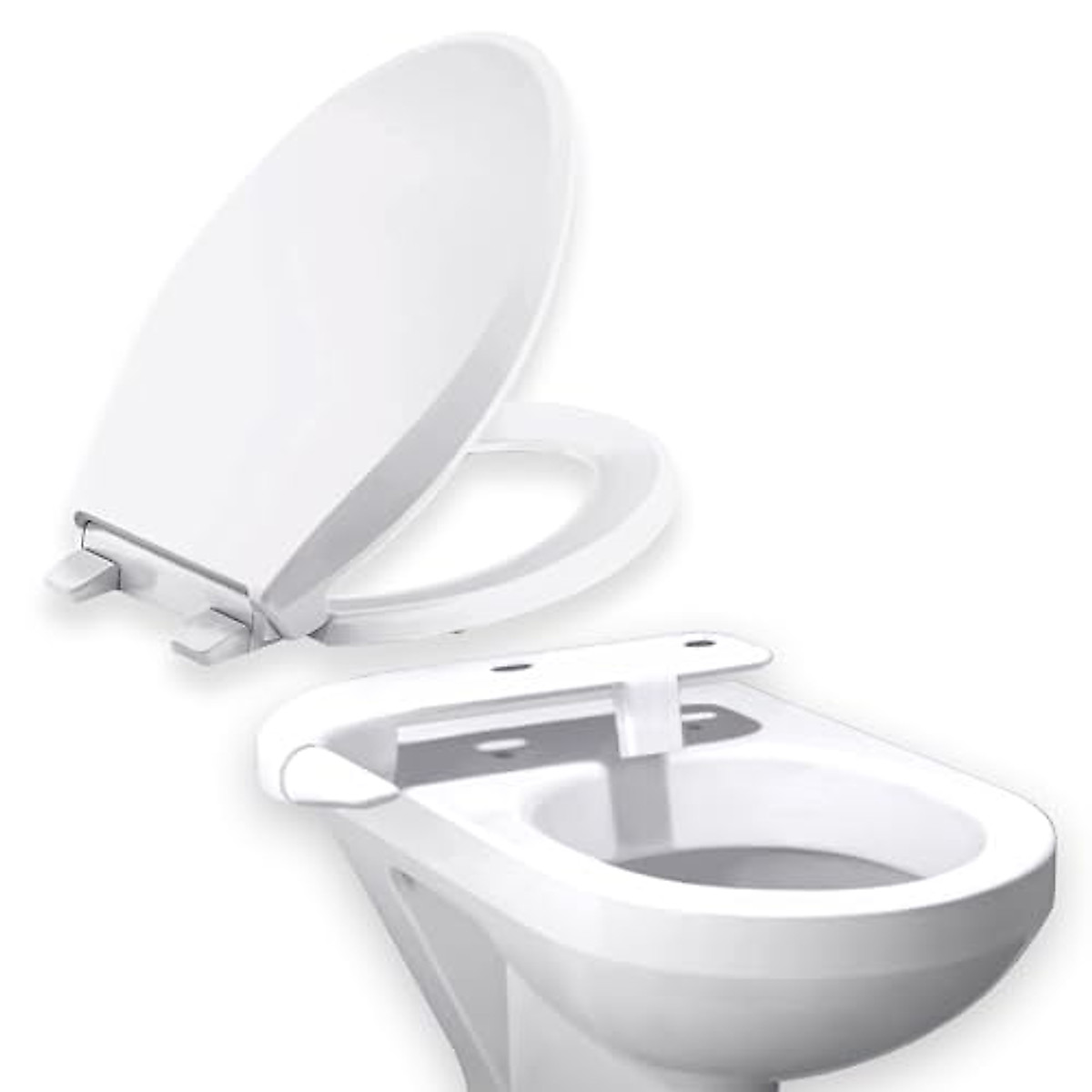 KOHLER 4636-RL-0 Cachet ReadyLatch Quiet Close Elongated Toilet Seat, White & Purewash Toilet Seat Attachment for Bidet functionality, 22860-0, White
