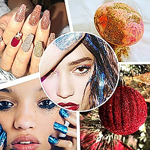 Extra Fine Glitter, Set of 36 Colors Nail Arts Cosmetic Glitter, Resin Crafts Loose Glitter Powder Shaker for Face Body Hair Eye Lip Gloss Makeup, Slime and Tumbler Making