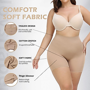 JOYSHAPER Slip Shorts for Women Under Dresses Elastic Underwear Lace Slip Yoga Biker Shorts Boxer Briefs