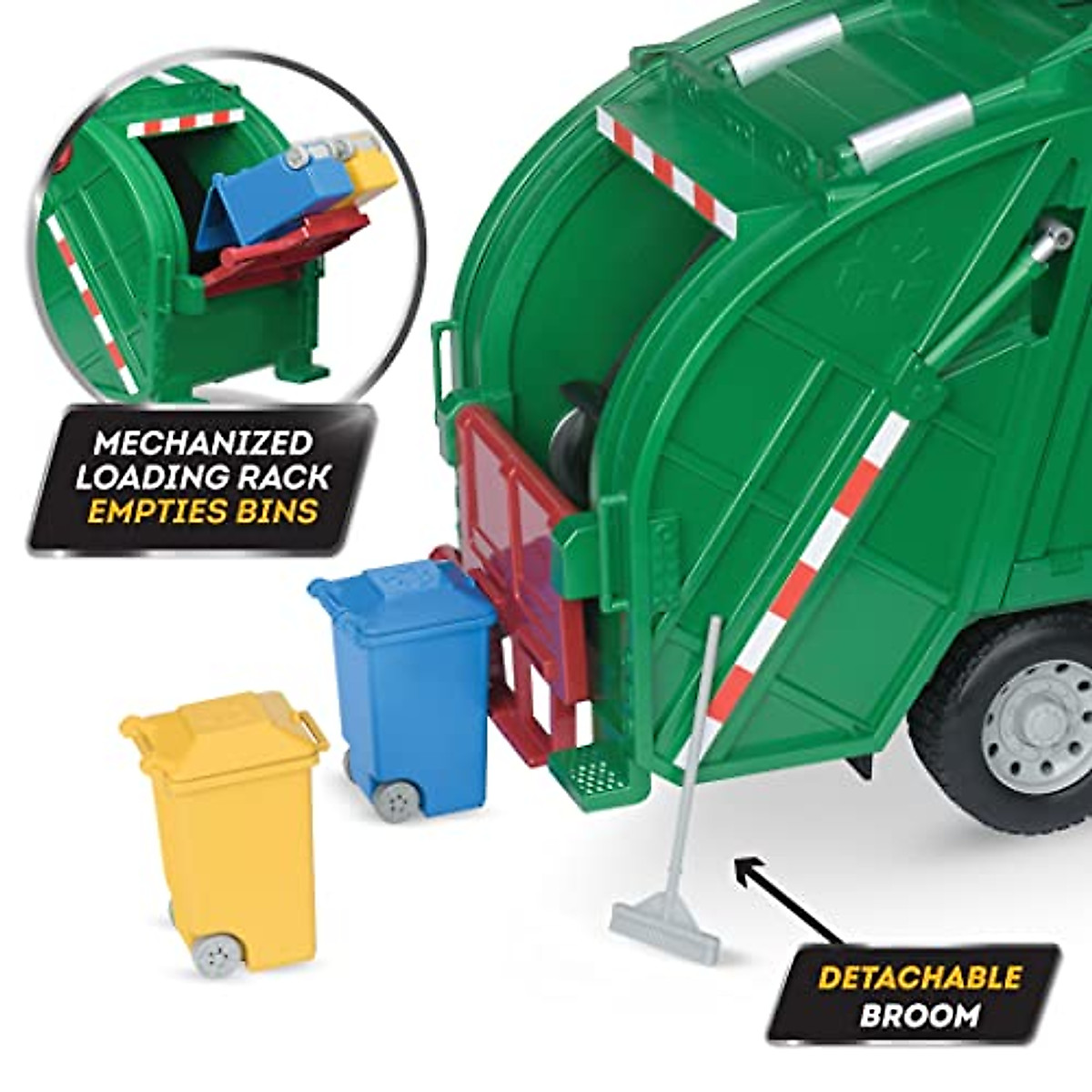 Driven by Battat – Large Toy Recycling Truck For Kids – Toy City Vehicle – Lights & Sounds Toy Truck – Movable Parts – 3 Years + – Standard Green Recycling Truck