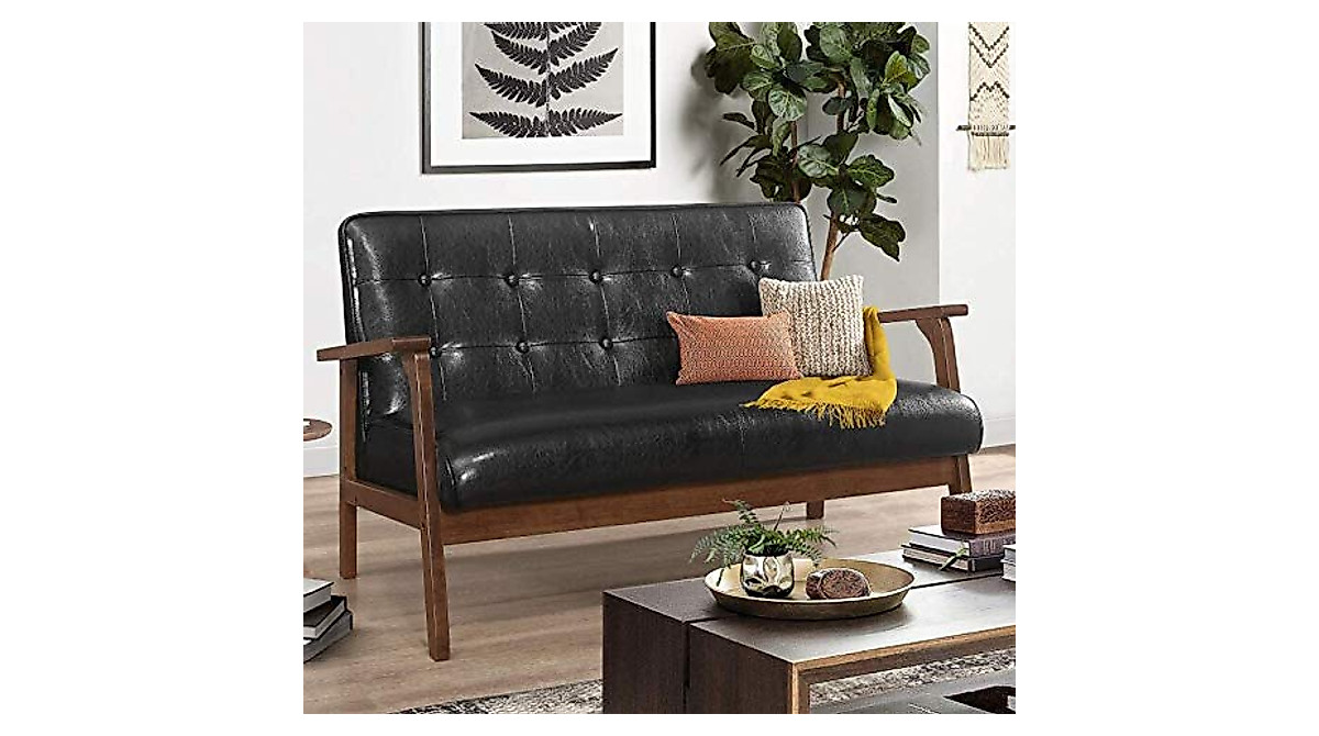 Wento Thick Faux Leather Fabric - 1 Yard, Black