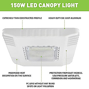 LED Surface Mount Canopy Light - Direct Mount Parking Garage Gas Station Light (150w 5700K-1 Pack)