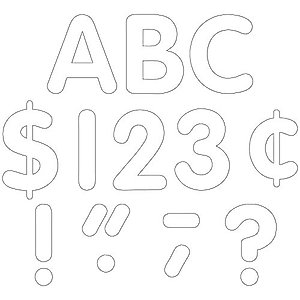 Teacher Created Resources White Classic Font 4-Inch Letters Uppercase Pack (5382)