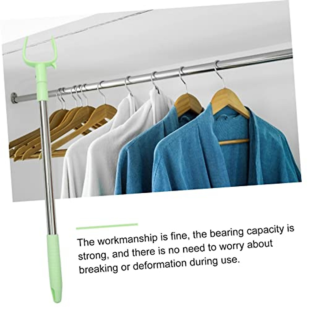 Holibanna 2pcs Clothes Pole Adjustable Hitch Metal Forks Metal Clothes Hanger Garment Hook Reach Pole Clothing Shepherd Hook Clothing Hanger Rod Home Clothes Rod Home Supplies Clothes Pole