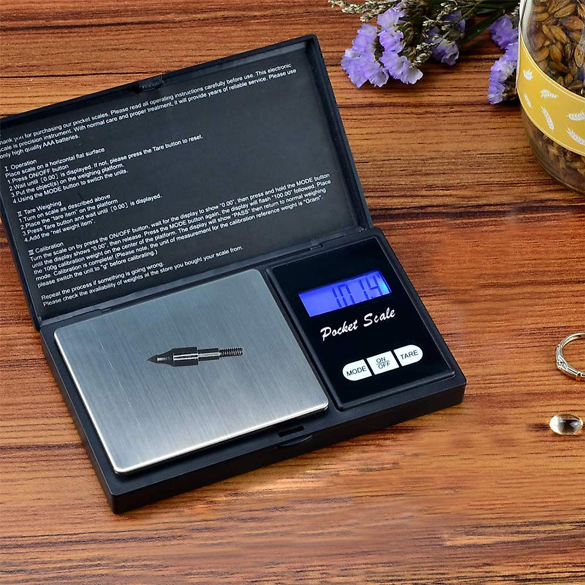 Luoyer Archery Arrow Scale Digital Pocket Scale Portable High-Precision Accurate Electronic 500g by 0.01g/7692grain by 0.15grain with LCD Display Mini Scale for Weighing Arrow Tips Arrowhead