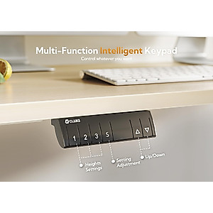 Claiks Triple Motor L Shaped Standing Desk, 63 x 55 inch Corner Stand Up Desk, Adjustable Height Desk with Splice Board, White Frame/Nature Top