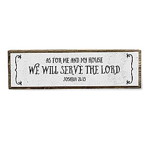 ANVEVO As for Me and My House We Will Serve The Lord - Metal Wood Sign Light - Bible Verse Decorations for Home - Rustic Farmhouse Decor - Rustic Wall Art - Home Decor Clearance - Modern Home Decor