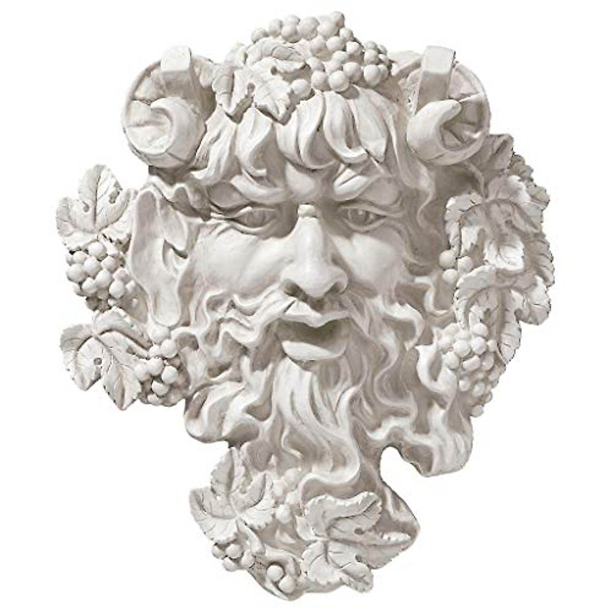 Design Toscano OS6212M Bacchus, Grape Harvest Wine Greenman Face Wall Sculpture, Medium Size, 10 inches wide, 12 inches tall, Handcast Polyresin, Antique Stone Finish