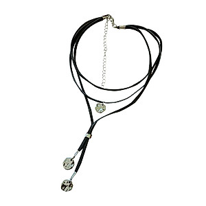 Black Suede Choker Necklace for Women Teen Girls,Boho Jewelry Layered Long Necklaces for Best Friend,XULAVA