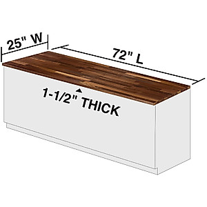 John Boos WALKCT-BL7225-O WALKCT-BL6025-O Blended Walnut Counter Top with Oil Finish, 1.5" Thickness, 72" x 25"
