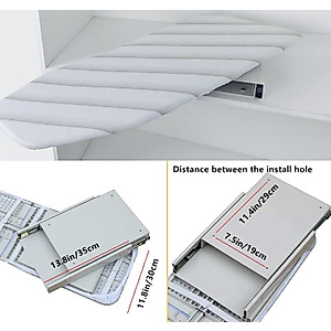 MYOYAY Ironing Board, Retractable Pull Out Ironing Board, 180 Degree Rotation Foldable Ironing Board, with Heat Resistant Cover, Drawer Mounted, Space Saving