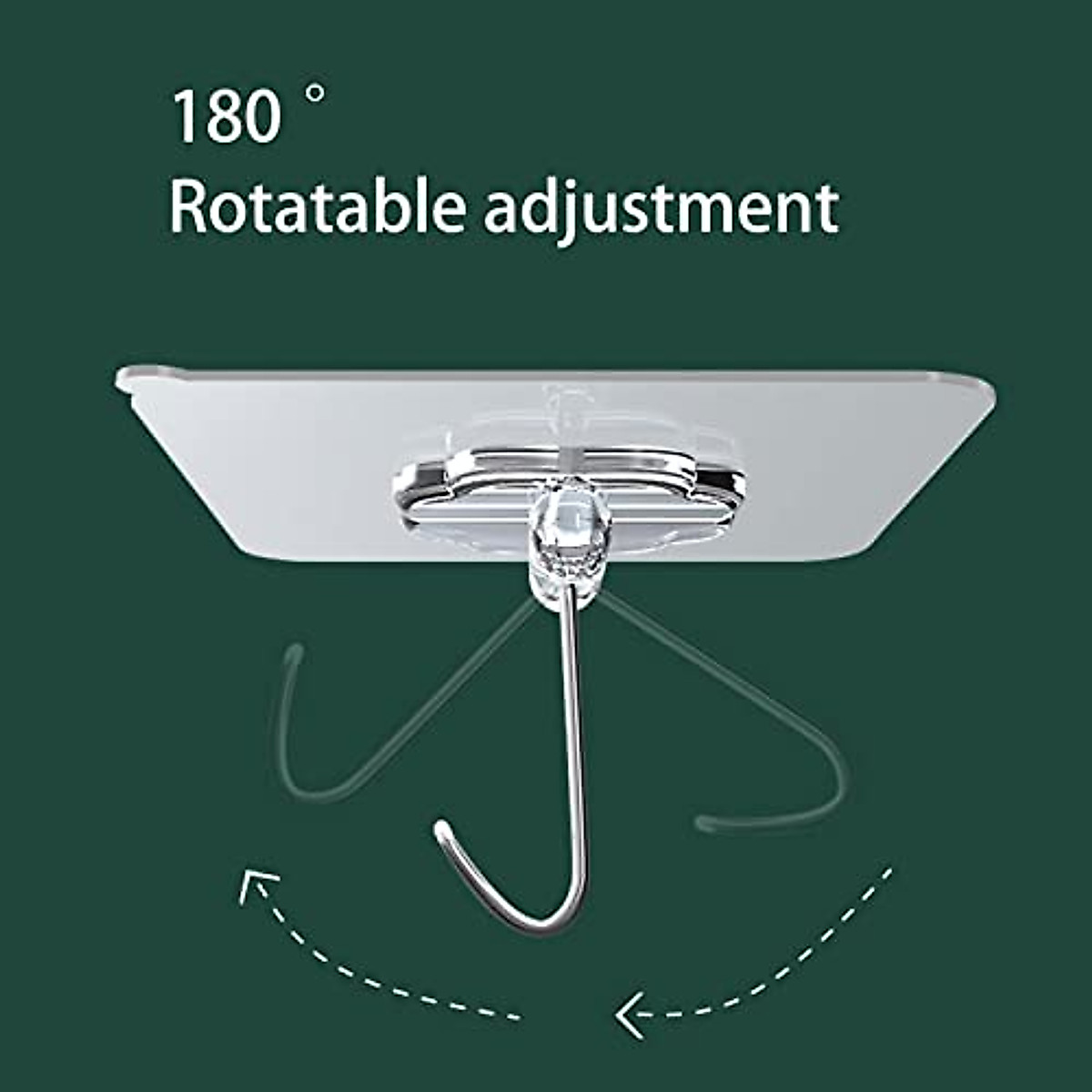 Cenland Wall Hooks 20lb(Max) Transparent Reusable Seamless Hooks,Waterproof and Oilproof,Bathroom Kitchen Heavy Duty Self Adhesive Utility Hooks (20 Pack)