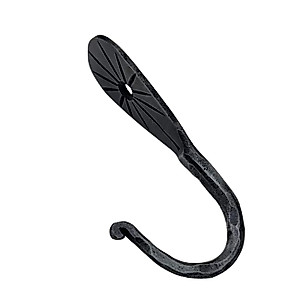 Hand Forged Metal Hook Wrought Iron Wall Coat Hook Blacksmith Metal Wall Hooks Rack Handmade Rustic Wall Hook Home Classic Look Black Antique Finish Wall Hooks by Living Ideas