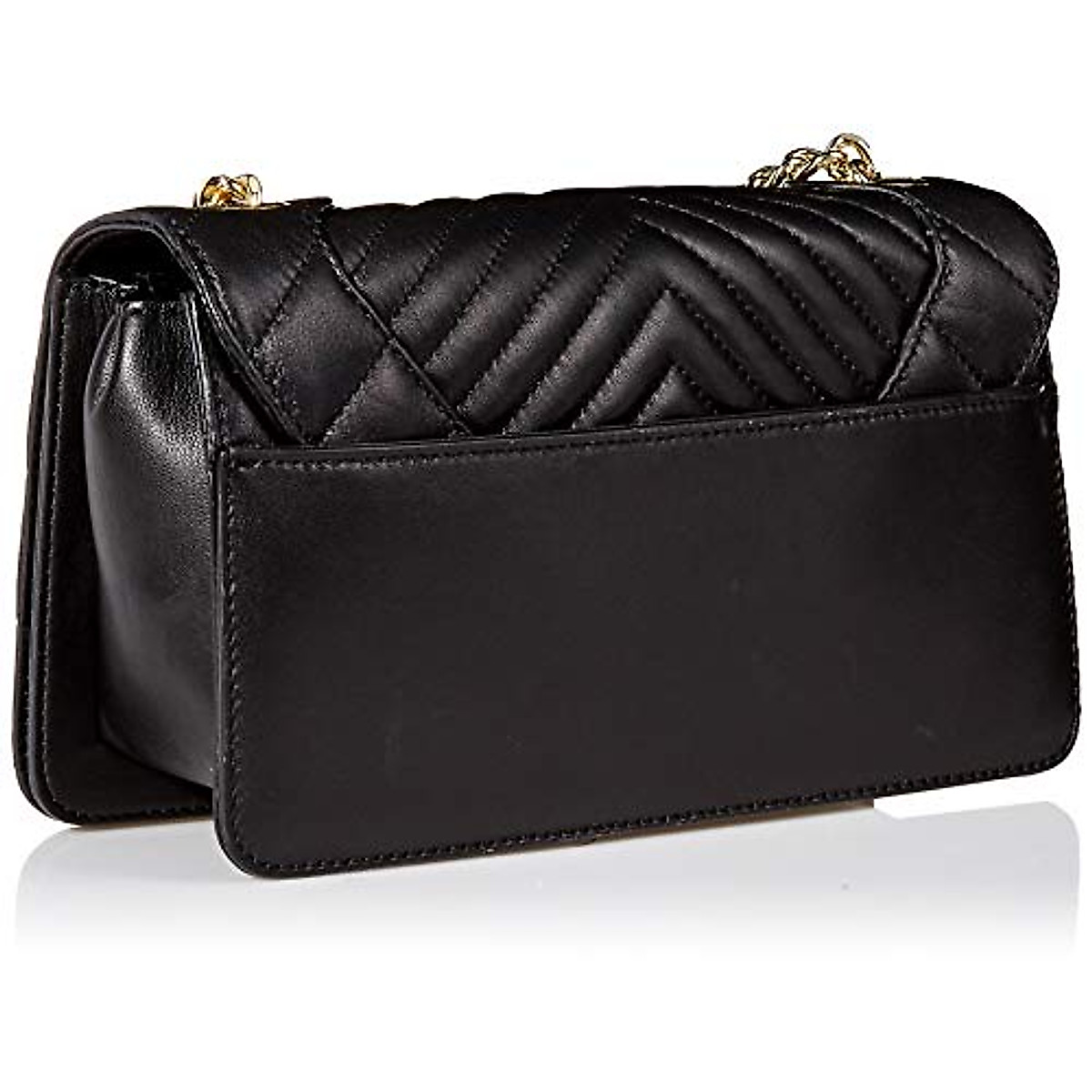 Karl Lagerfeld Paris womens Lara Quilted Shoulder Bag, Black/Gold, One Size US