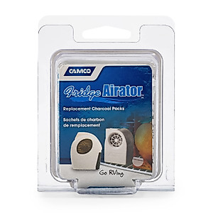 Camco Fridge Airator Replacement Charcoal Packs | Designed to Keep Food Fresher Longer | Help Eliminate Odors | (42093)
