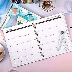 2023-2025 Monthly Planner/Calendar - Jul. 2023 - Jun. 2025, Monthly Planner 2023-2025, 8.5" × 11", Two-Year Monthly Planner with Flexible Cover, Monthly Tabs, Pockets - Pink Waterink