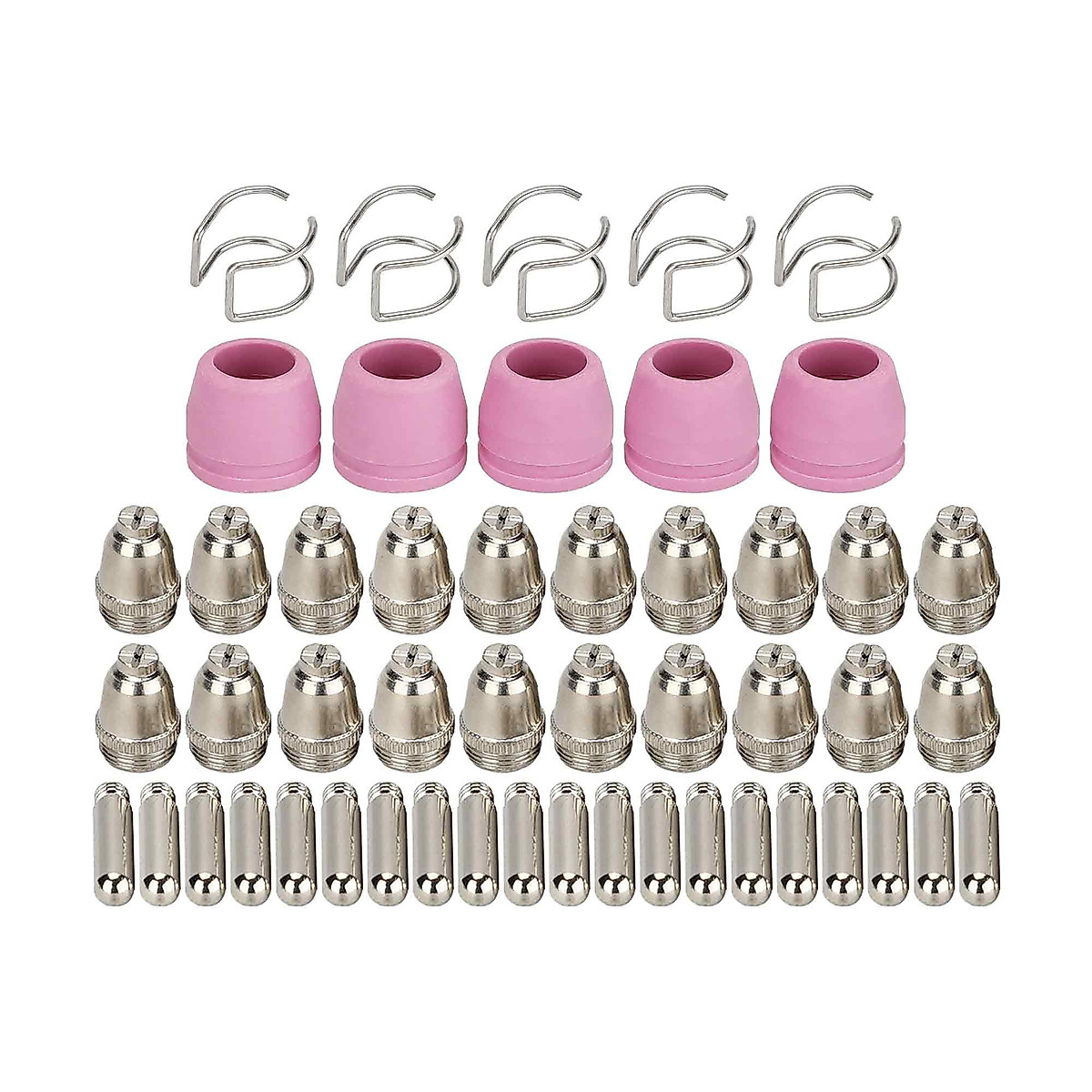 Hynade Plasma Cutter Torch Consumables, AG60P Consumables Pilot Arc Cutting Torch Tip Nozzles AG60P AG60 Plasma Torch Consumables for HYC50DP, CUT50H, PLC50DP Plasma Cutter 50 PCS(AG60 parts)