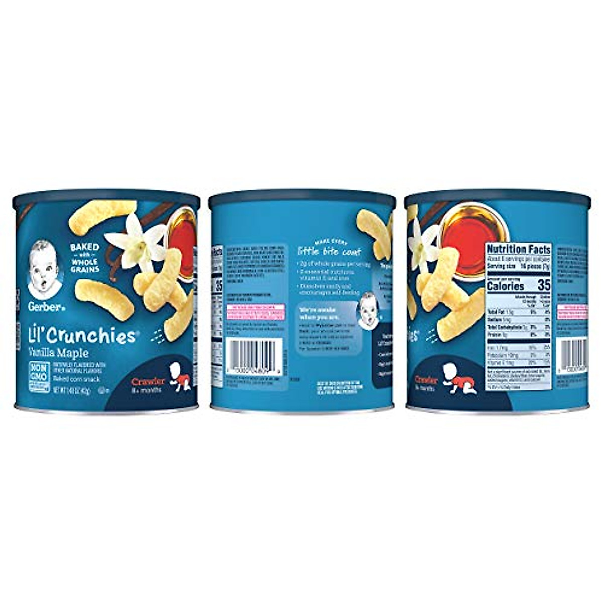 Gerber Graduates Lil Crunchies, Variety Pack, 1.48-Ounce Canisters (Pack of 6)