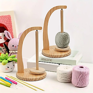 OPUHOHR Yarn Holder for Knitting and Crocheting, Yarn Ball Holder, Yarn Spindle Dispenser, Crochet Gift for Knitting Lovers