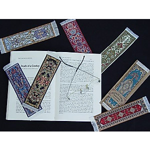 Oriental Carpet Bookmarks - Authentic Woven Fabric - Red Collection - 2 bookmark designs - Beautiful, Elegant,Cloth Bookmarks! Best Gifts & Stocking Stuffers for Men,Women,& Teachers!