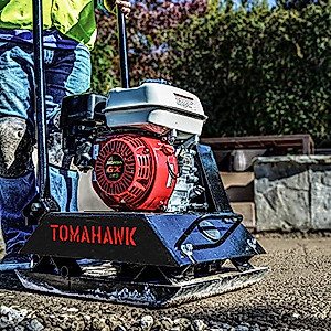 Tomahawk 5.5 HP Honda Vibratory Plate Compactor Tamper for Ground, Gravel, Dirt, Asphalt, Compaction GX160 Engine