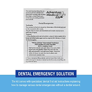Adventure Medical Kits Dental Medic Kit - Travel Dental Kit for Emergency Tooth Care - Includes Orasol Gel, Tural Tea, Temporary Cavity Filling & More