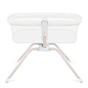 TCBunny Rocking Bassinet & Baby Bassinet Bedside Sleeper, 2-Sided Mesh Portable Bed Crib for Newborn Baby, Trave Bag Included (White)