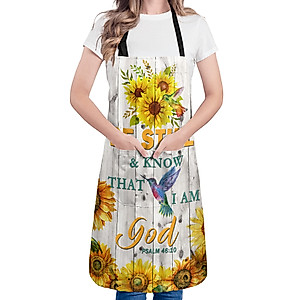 Lakwi Christian Gifts for Women Faith, Religious Christian, Inspirational Women, Jesus Spiritual Bible Verse Wife Mom Grandma Prayer Birthday Mothers Day Christmas Aprons 33*27 Inch