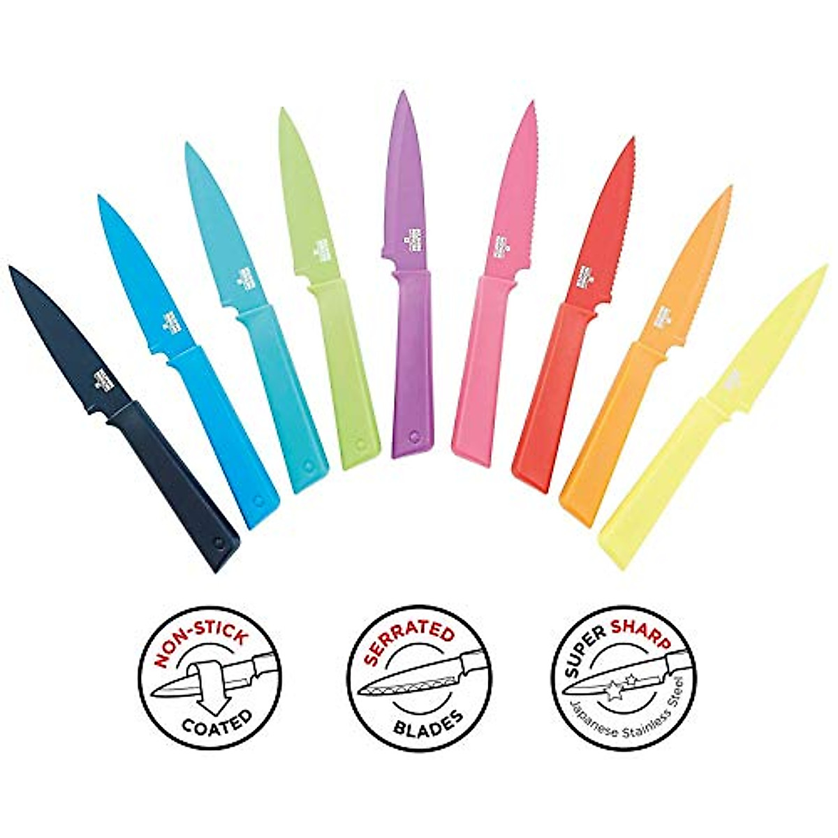 Kuhn Rikon "Colori+" Serrated Bulk Paring Knife, Blue