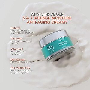 eb5 Intense Moisture Anti Aging Moisturizer Face and Neck Cream- Tone & Tighten Skin with Retinol, Fade Fine Lines and Wrinkles with Vitamin E, A and B5-4oz