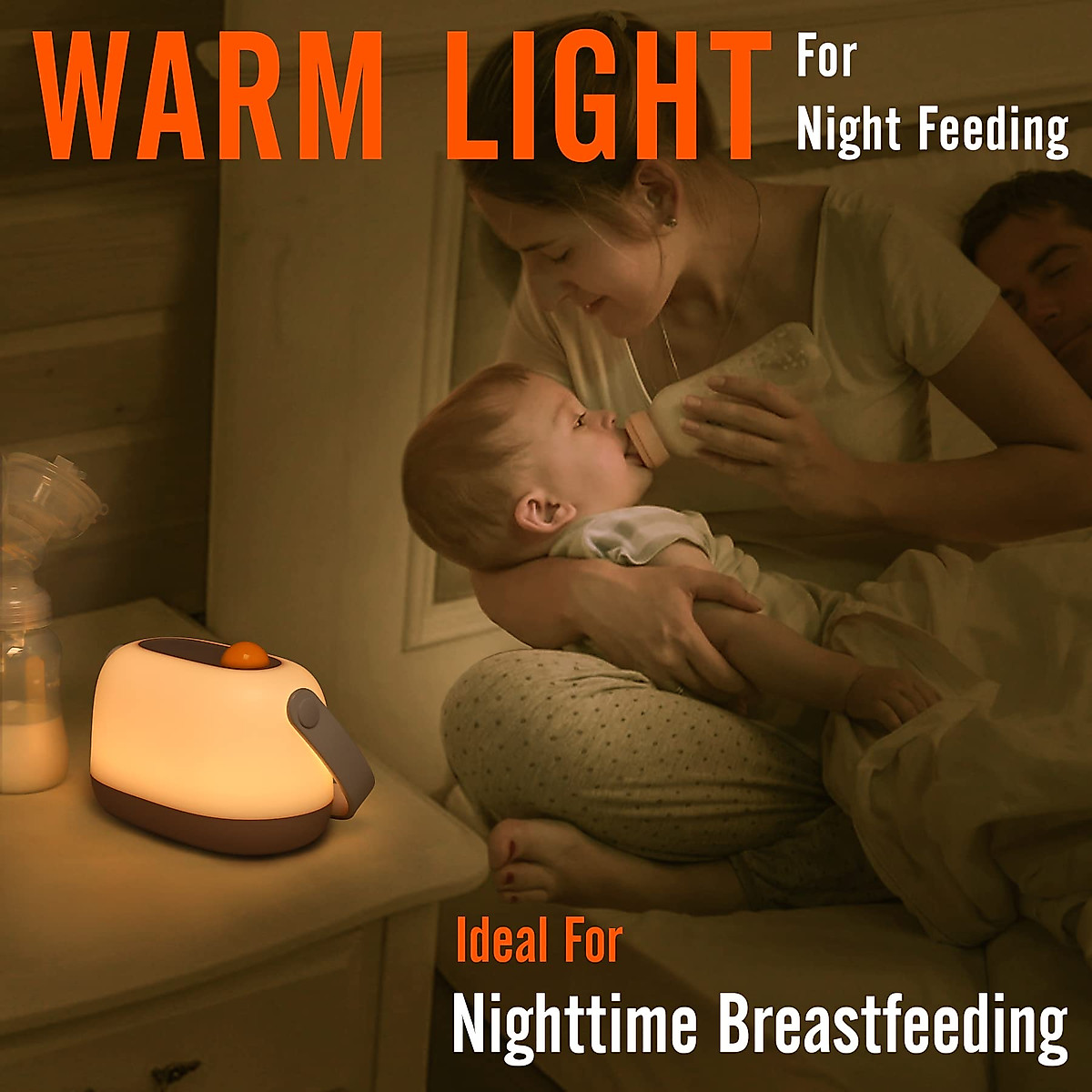 Night Light for Kids-Baby Night Light, 3000K Gentle Light Perfect for Night While Nursing and Changing Baby, Stepless Dimmable, Soft Silicone Strap for Baby to Exercise Grip Ability