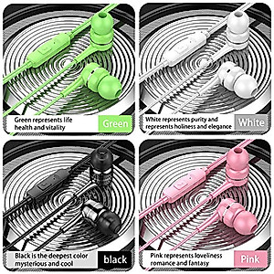 VPB Heavy bass Earphone Color Call with Mic Stereo Earbud Headphones Mixed Colors (Black + White + Pink + Green 4 Pairs)