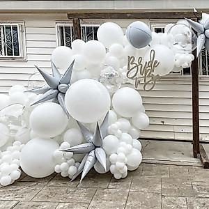 White Balloons Different Sizes Double Stuffed 18 12 10 5 Inch White Balloon Garland Arch Kit,Premium Latex Matte Balloons for Birthday Party Graduation Baby Shower Wedding Holiday Decoration