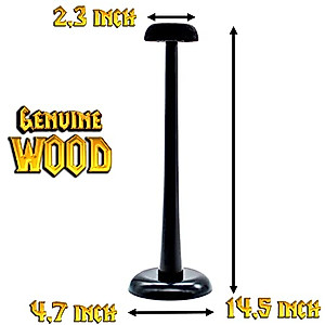 Mythrojan 14.5 Inch SOLID WOOD HAT DISPLAY STAND Sturdy Wooden Display Stand for Medieval Renaissance Cosplay Halloween Pin up Retro Hats