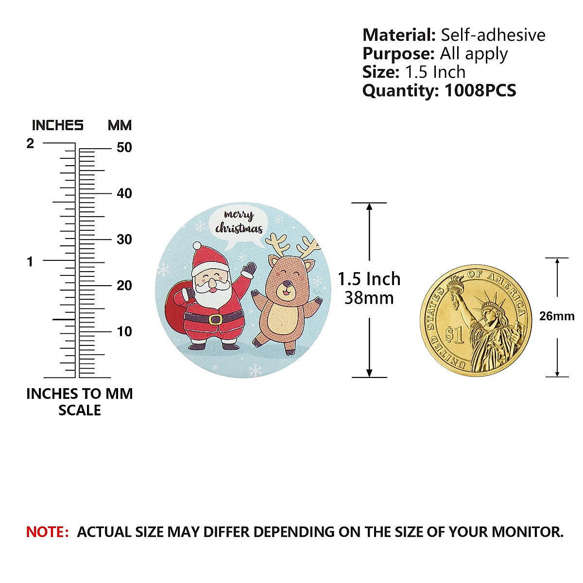 Christmas Stickers,504 PCS Christmas Stickers Labels,Snowman, Elf,Bells,Snow,Reindeer,Xmas Kids Stickers Decals for Crafts Decorations&Christmas Party Supplies