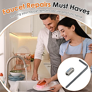 Enhon Set Screw Kit Replacement for 155023, Compatible with Moen Single Handle Kitchen Faucet, Include 5 Set Screws and a Hex Wrench, One Handle Lavatory and Kitchen Faucets Replacement Repair Kit