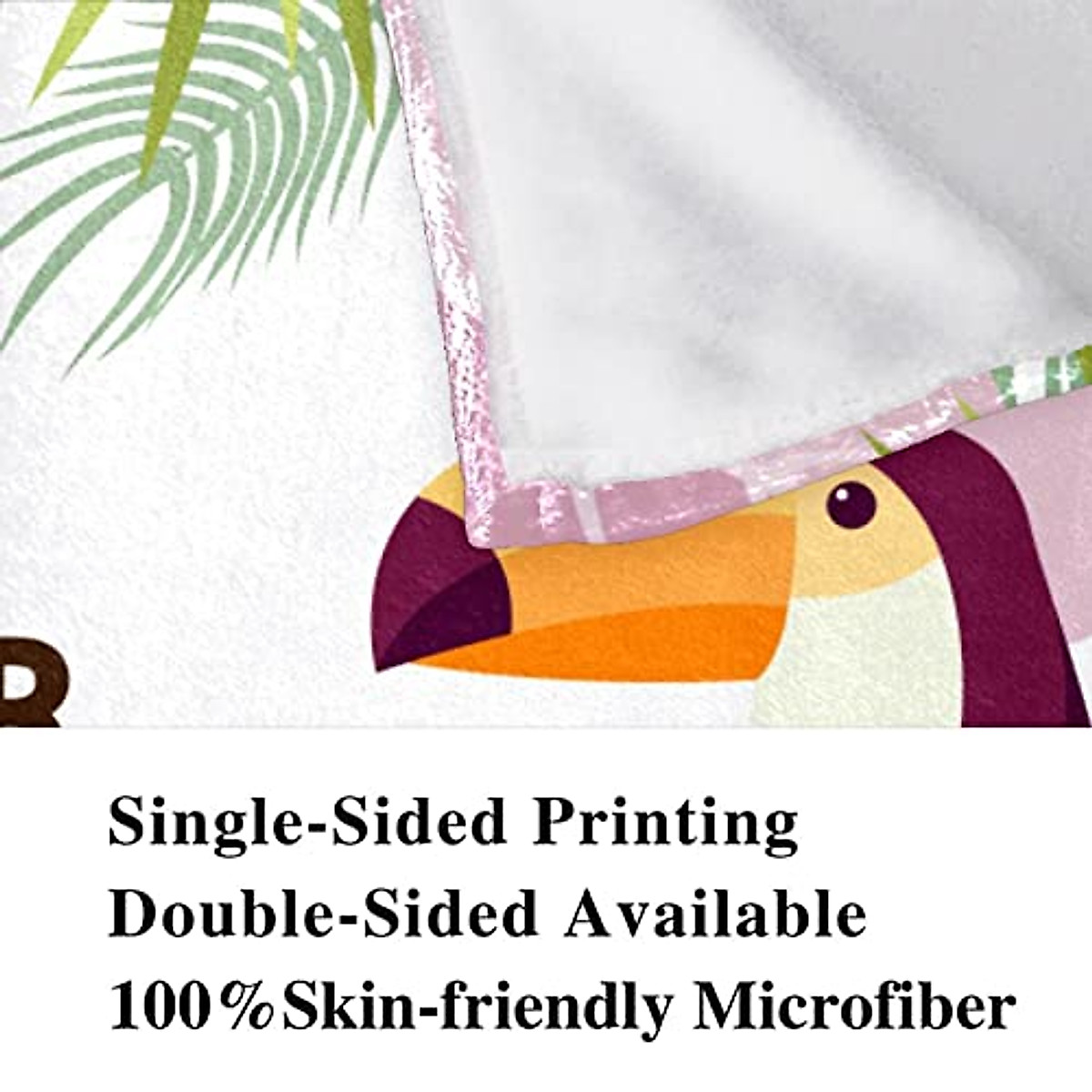 Plush Blanket Throw Blanket Warm Cozy Soft Microfiber Blankets, Modern Cartoon Tropical Flamingo Parrot