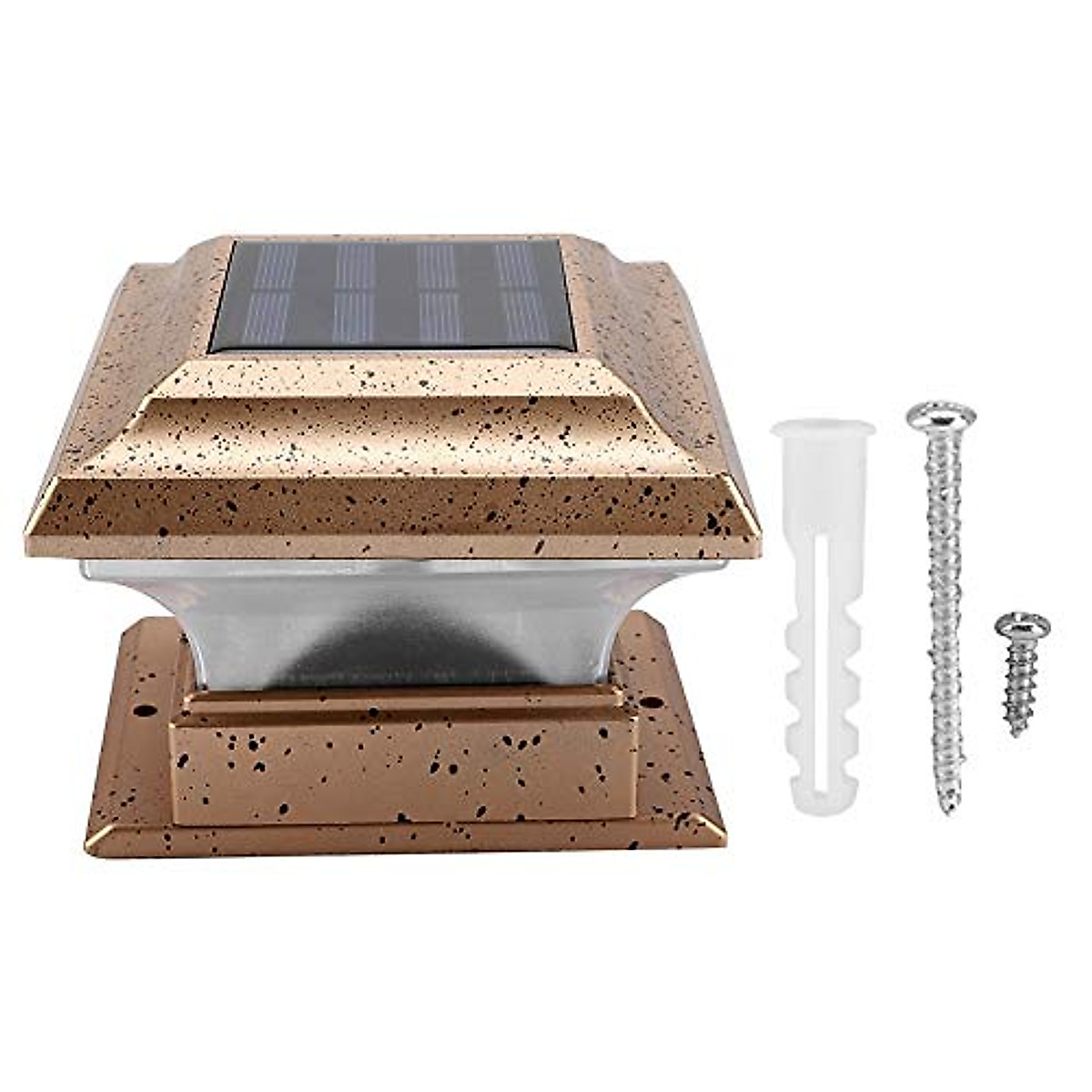 Shipenophy Solar Light Solar Powered Garden Security Lamp Outdoor Waterproof Home Garden Post Deck Light(Warm Yellow Light)