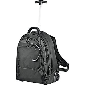 Navigator Deluxe 17" Laptop Computer Extendable Rolling Wheel Backpack, Black